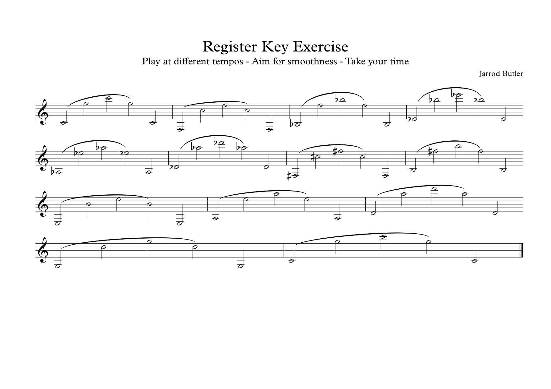 The Register Key Exercise – Jarrod Butler