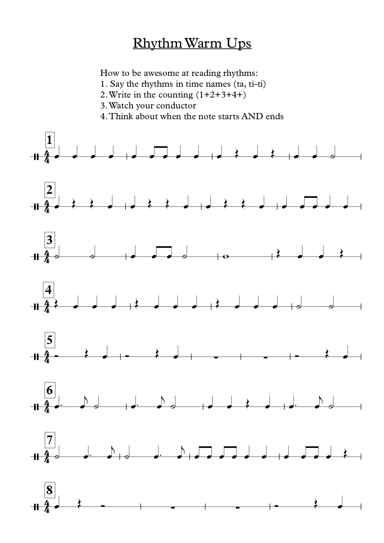 Rhythm Warm Ups – Jarrod Butler